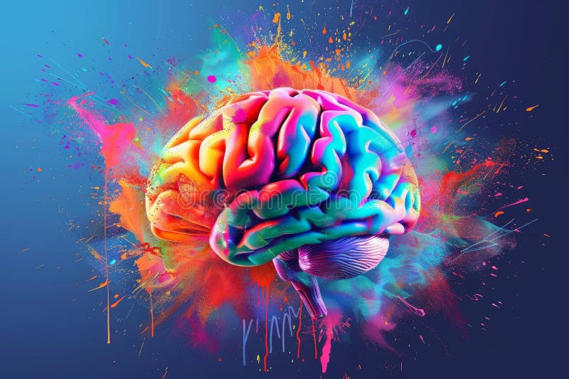 Human Brain Exploding with Colorful Creativity and Ideas Stock Photo ...