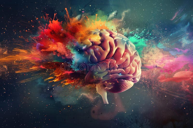 Human Brain Exploding with Creativity and Colorful Imagination Stock ... Human Brain Exploding with Creativity and Colorful Imagination Stock ...