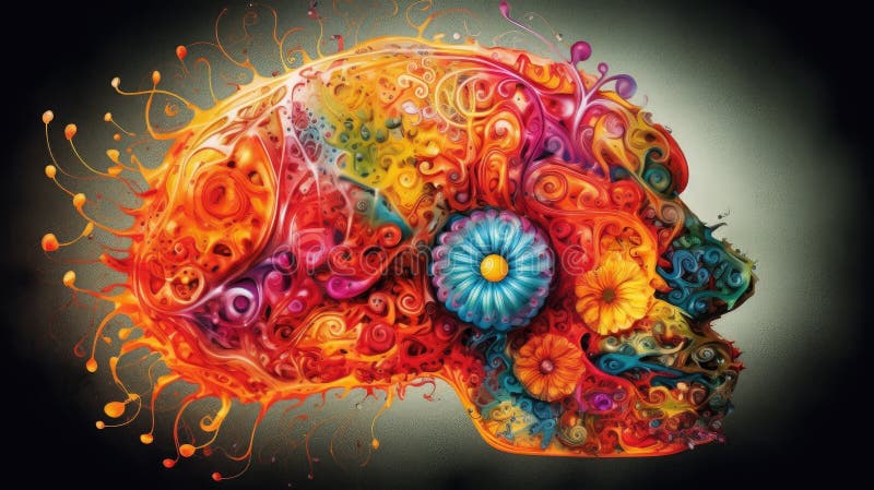 A Human Brain Exploding with Knowledge and Creativity. Creative Brain ...