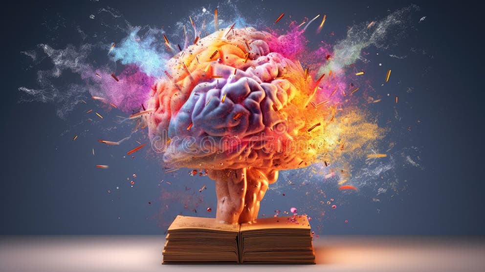 A Human Brain Exploding with Knowledge and Creativity. Creative Brain ...