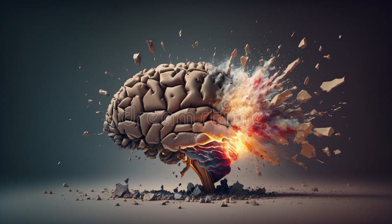 Human Brain Explosion with Colorful Paints, Generative Ai Stock ...