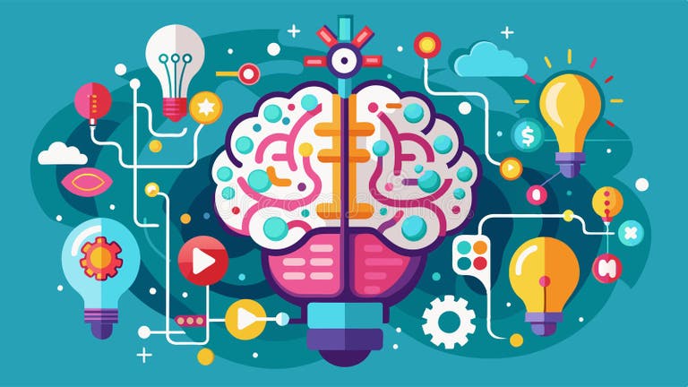 Human Brain in Flat Style Design. Artificial Intelligence. AI. Creative ...