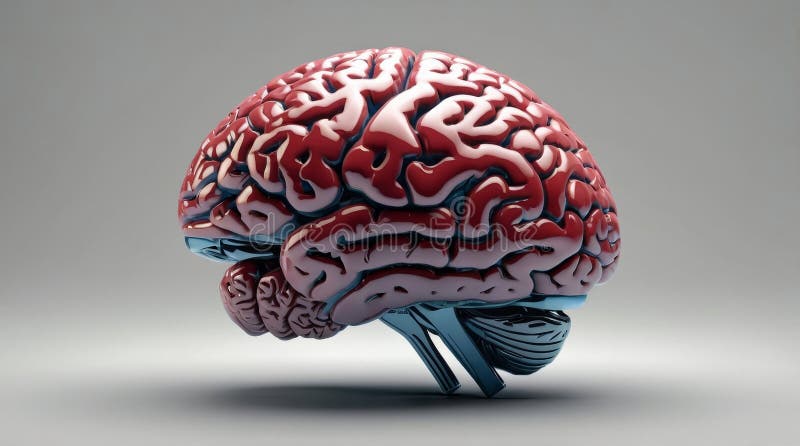 Human Brain Floating on a Neutral Background Representing Intelligence ...