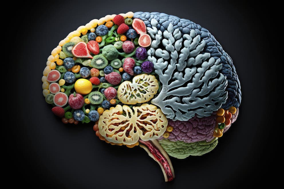 Human brain from food. stock photo. Image of vegetable - 316210846