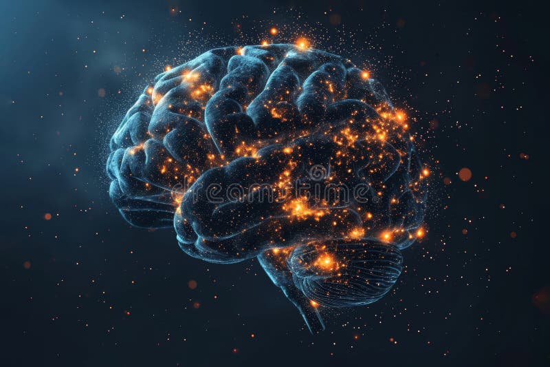 Human Brain in the Form of Constellations Stock Illustration ...