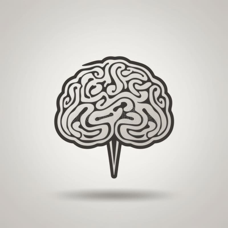 Human Brain Front View Icon Isolated on White Background Stock Image ... Human Brain Front View Icon Isolated on White Background Stock Image ...