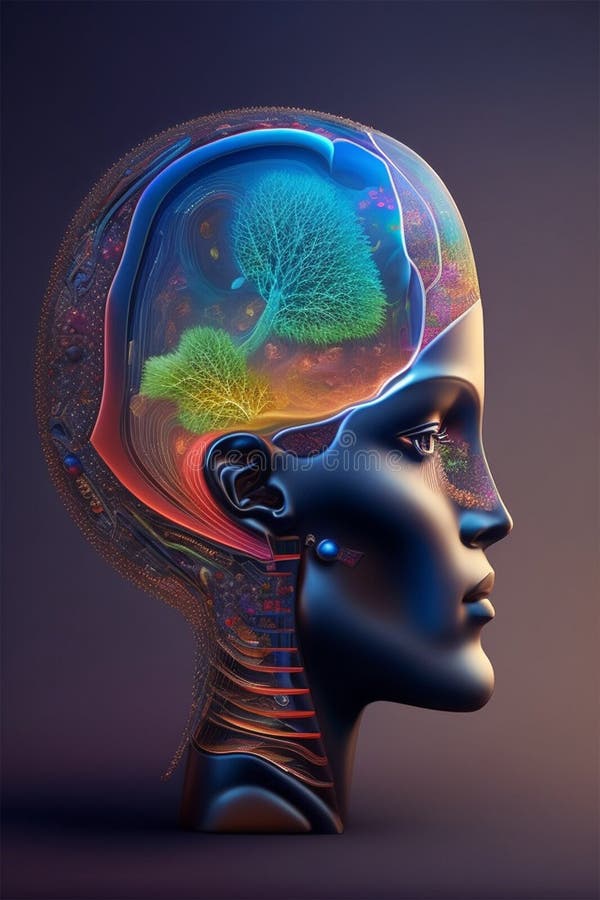 Human brain full of light stock illustration. Illustration of ...