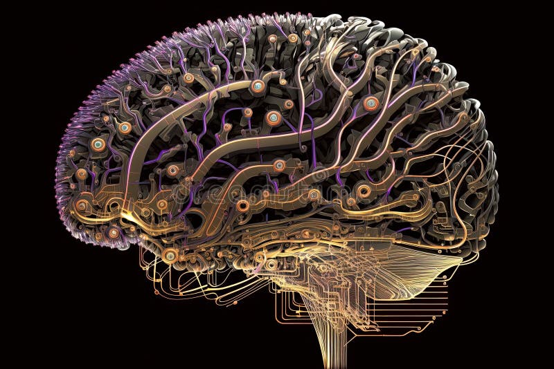 Human Brain of Future with Neural Connections. Concept of Artificial Intelligence Stock Photo ...