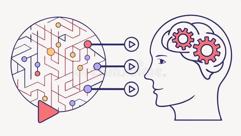 Human Brain with Gears Thinking Process and Mental Activity Vector ...