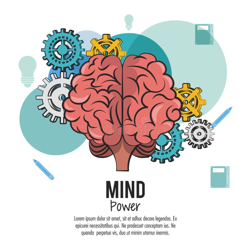 Mind and Brain Power Concept Stock Vector - Illustration of think ...