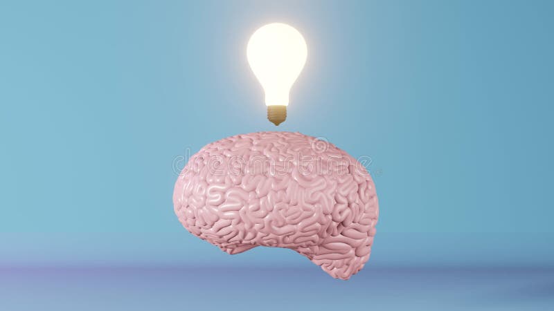 Human Brain Health Neon Light Background 3d Animation. Creative Idea ...