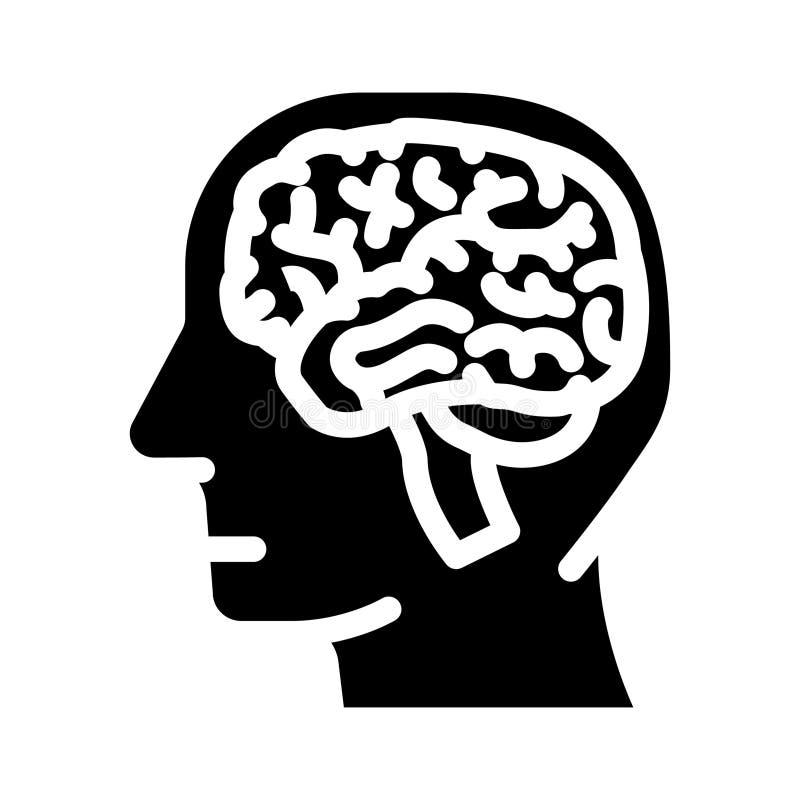 Human Brain Glyph Icon Vector Illustration Stock Vector - Illustration ...