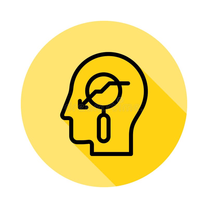 Brain, Down Icon Long Shadow Stock Illustration - Illustration of crash ...