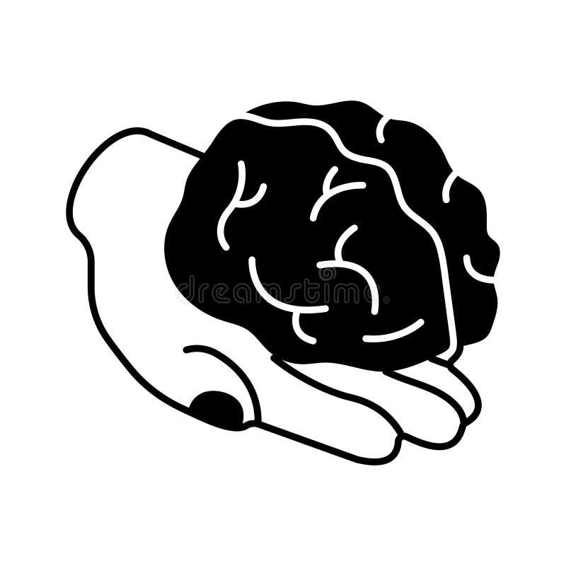 Human Brain on Hand, Concept Isometric Icon of Artificial Intelligence ...
