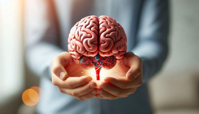 Human Brain in Hands – Intelligence and Mental Health Concept Stock ...