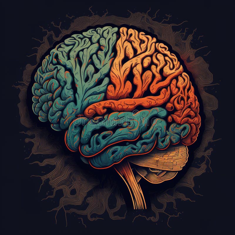 Human Brain Illustrations Design in Vector Art 3d Design Concepts Stock ...