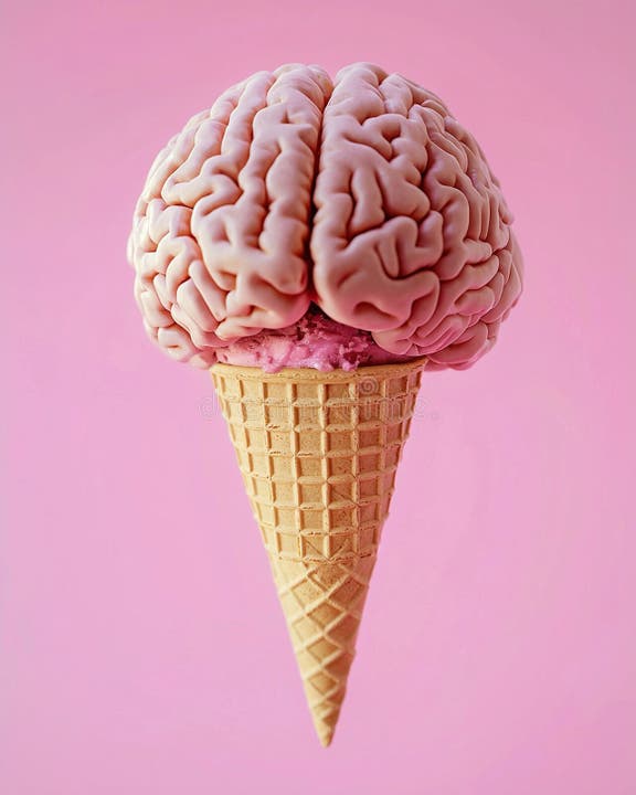 Human Brain in Ice Cream Cone. Generative Ai Stock Photo - Image of ...
