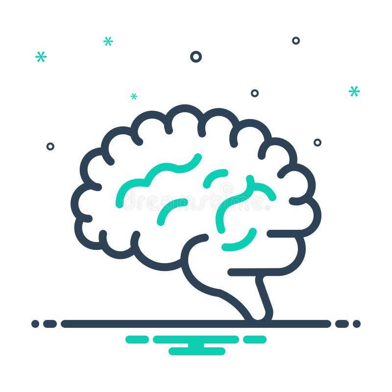 Mix Icon for Human Brain, Psychology and Memory Stock Vector ...
