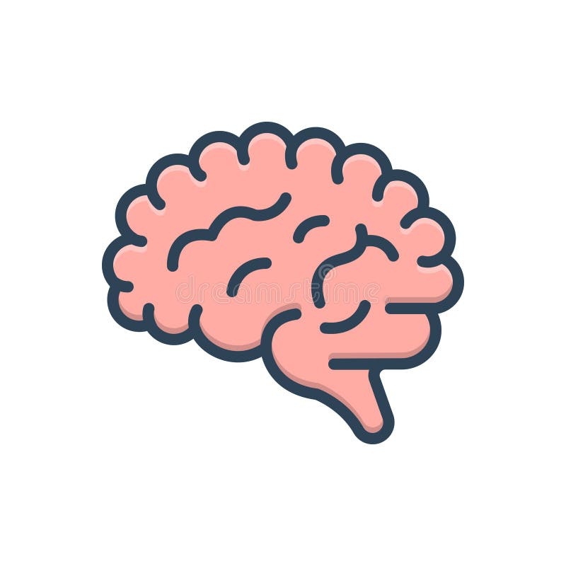 Color Illustration Icon for Human Brain, Psychology and Memory Stock ...