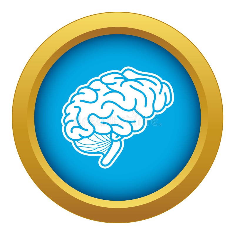 Vector Modern Brain Icon On Blue Background Stock Vector - Illustration ...