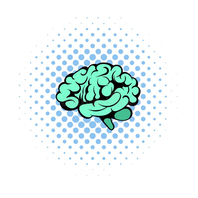Brain. Comics Drawing. Vector Illustration Stock Illustration ...