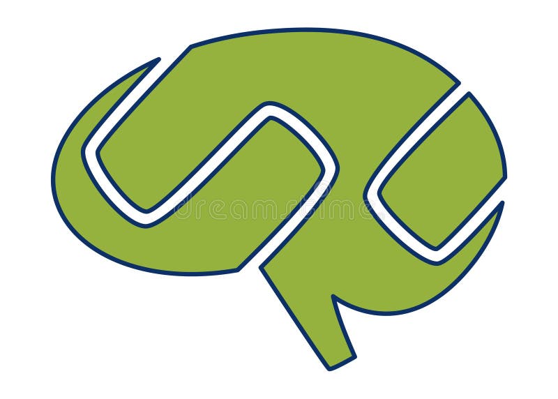 Human Brain Icon. Creation and Idea Concept Element Stock Illustration ...