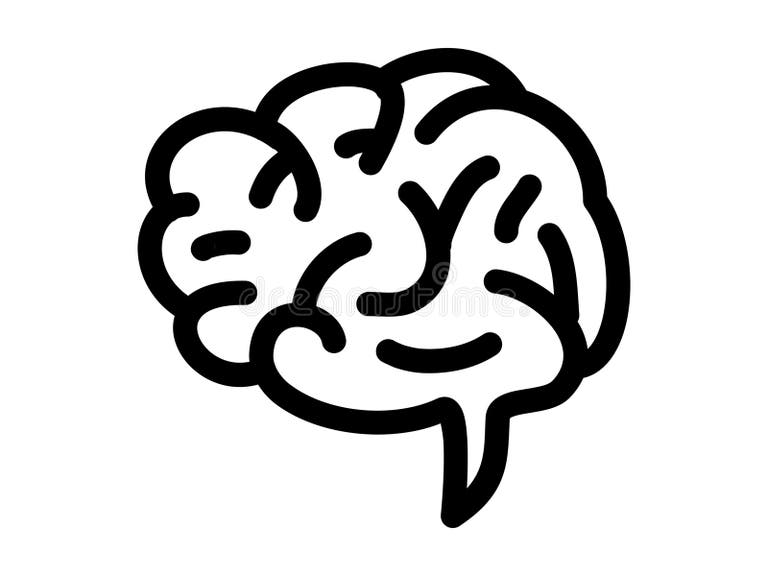 Human Brain Icon, Innovation and Thinking Symbol Isolated on White ...