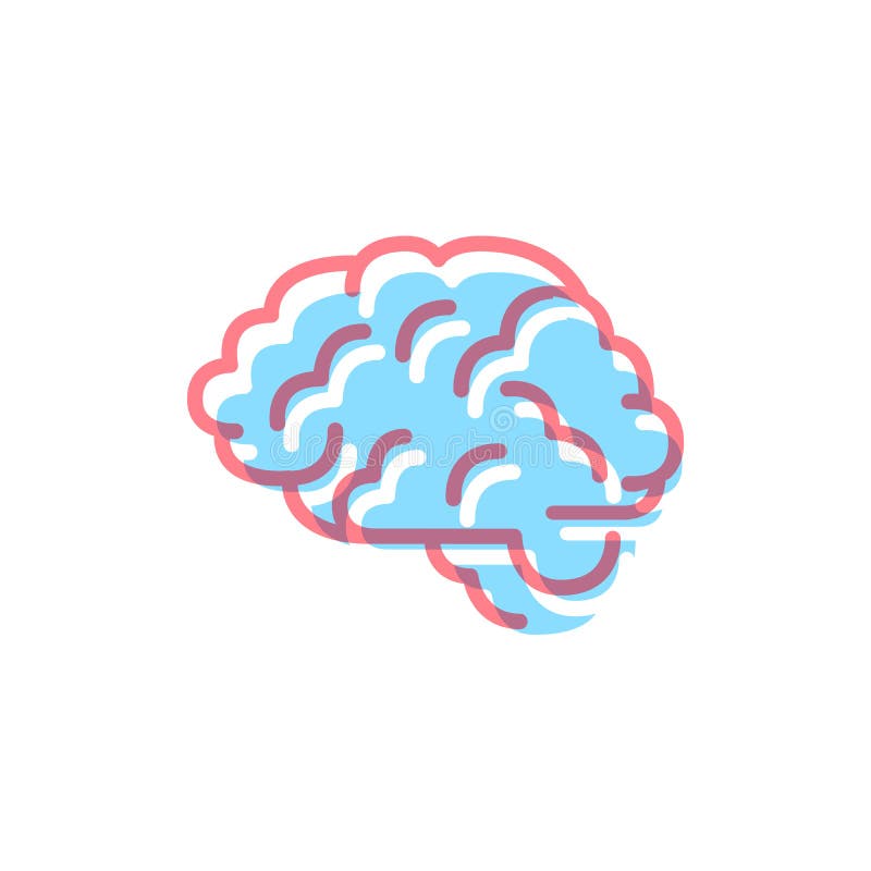 Human Brain with Messy Hatching, Stress Concept on White Stock ...