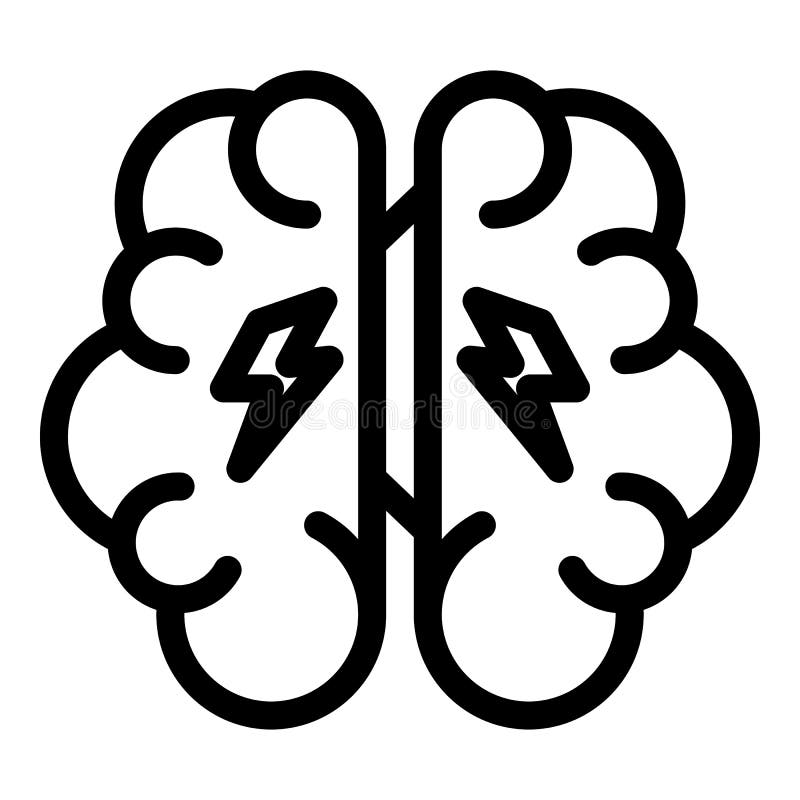Human Brain Icon, Outline Style Stock Vector - Illustration of outline ...