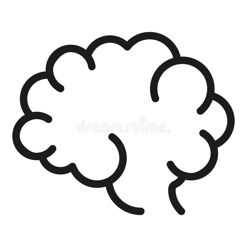Human Brain Icon Outline Vector. Mind Head Stock Vector - Illustration ...