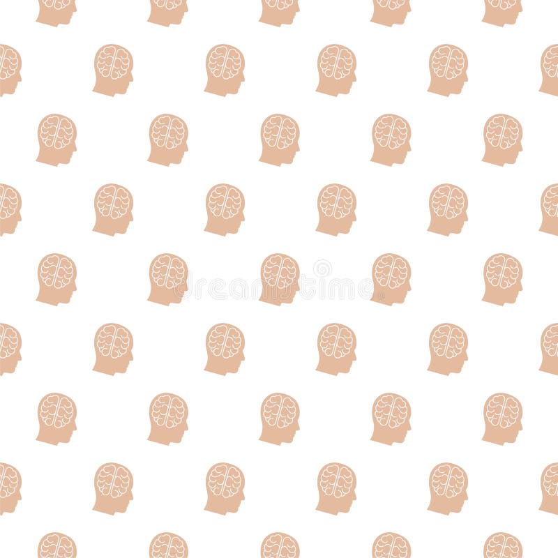 Human Brain Icon Seamless Pattern Stock Vector - Illustration of logo ...