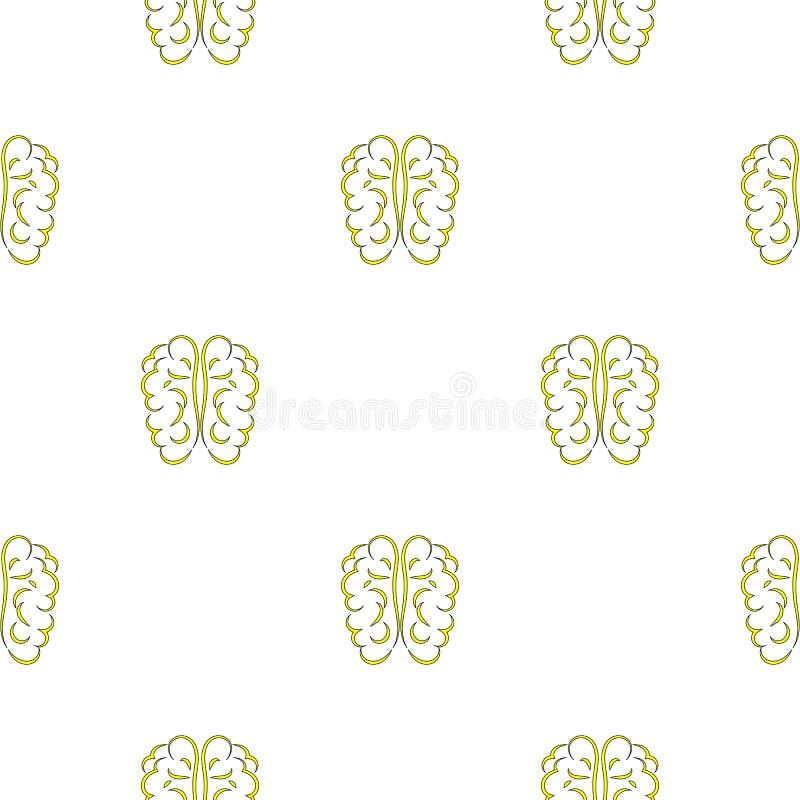 Human Brain Icon Seamless Pattern Stock Vector - Illustration of ...