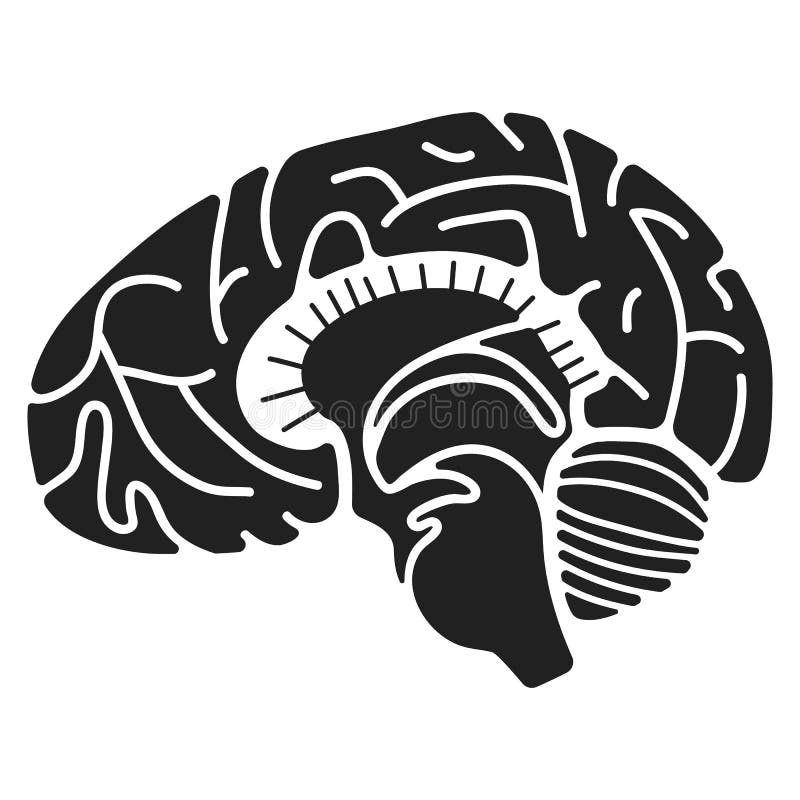 Human Brain Icon, Simple Style Stock Vector - Illustration of isolated ...