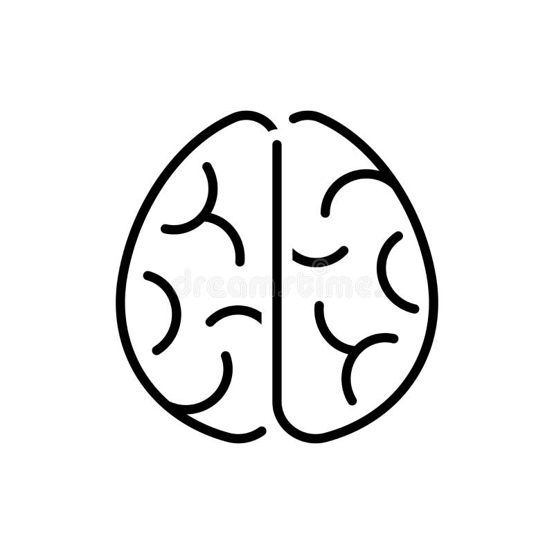 Human Brain Icon - Outline Style Vector Illustrations Stock Vector ...