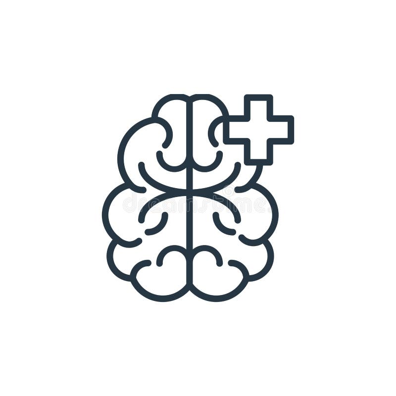 Human Brain Icon Vector from Health Concept. Thin Line Illustration of ...