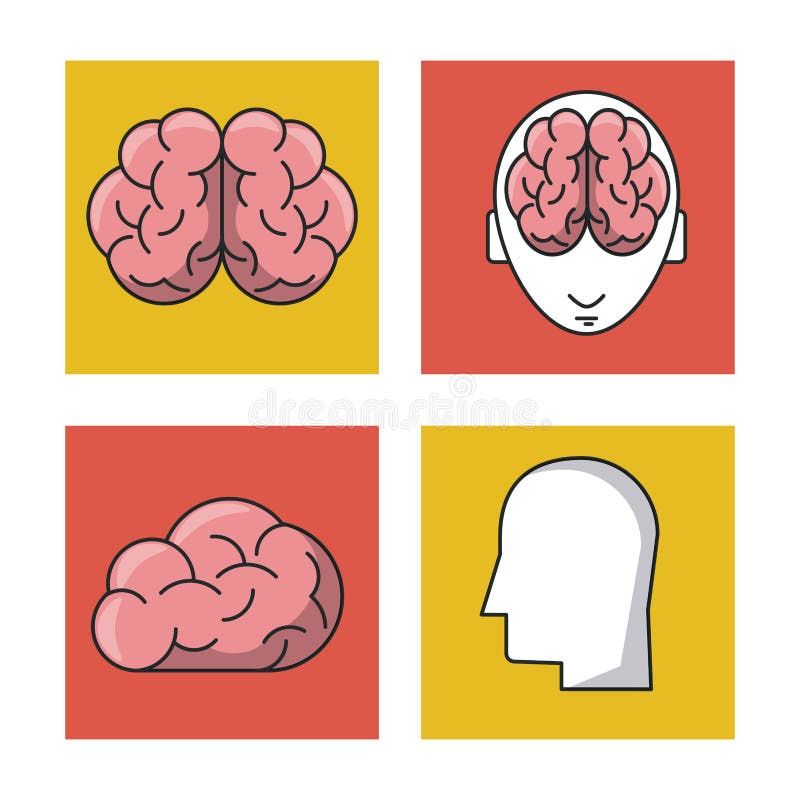 Human brain icons stock vector. Illustration of creativity - 110165720