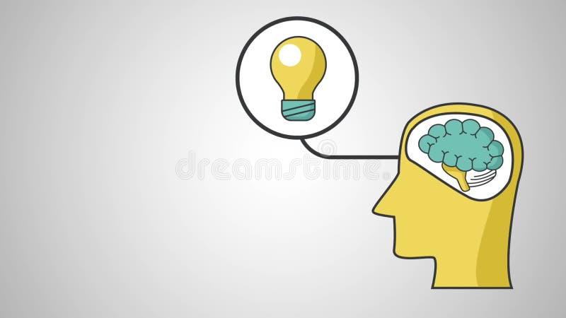 Human Brain with Idea HD Definition Stock Video - Video of illuminated ...