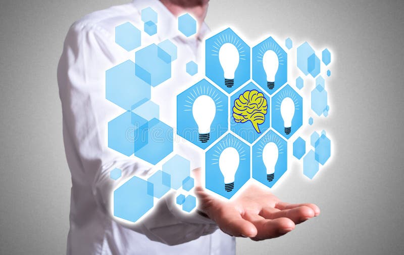 Human Brain Ideas Concept Above a Human Hand Stock Photo - Image of ...