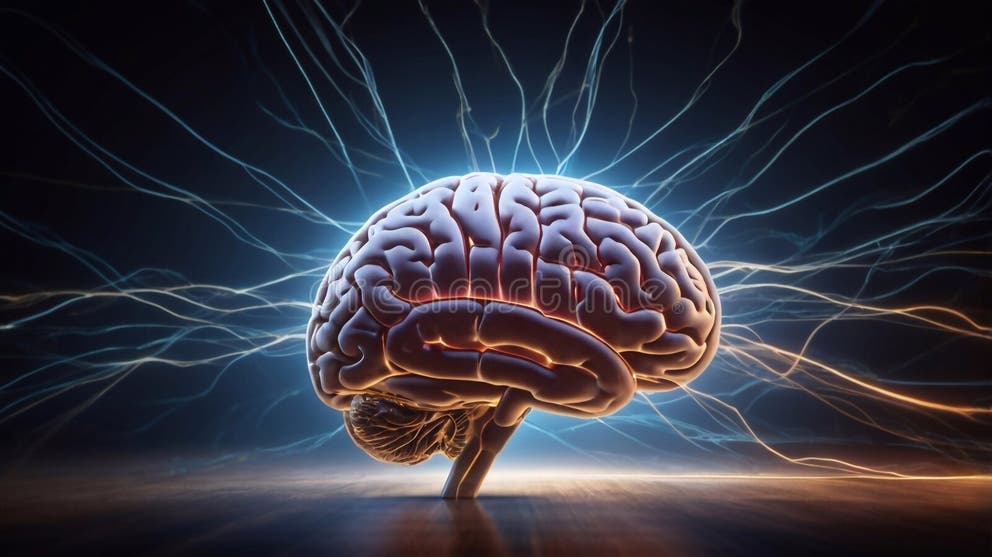 Human Brain Illuminated with Dynamic Light Beams and Glowing Circuits ...