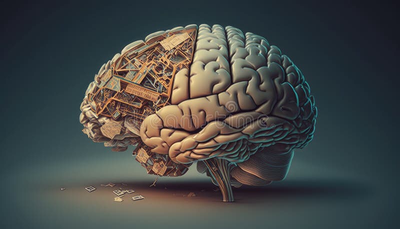 Human brain illustration stock illustration. Illustration of artificial ...