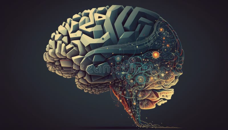 Human brain illustration stock illustration. Illustration of genius ...