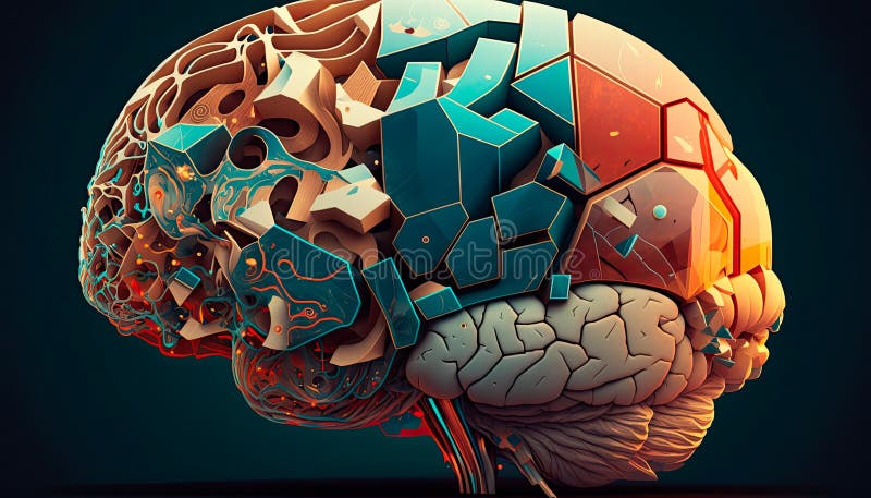 Human brain illustration stock illustration. Illustration of abstract ...