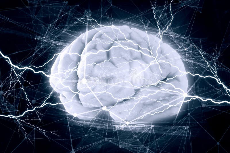 Human brain impulse stock image. Image of electric, mind - 73075619