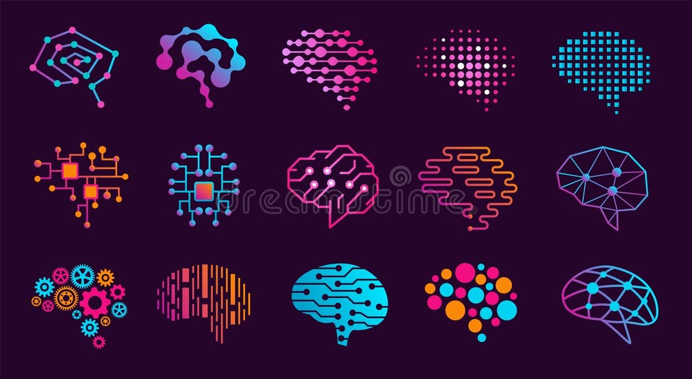 Human Brain. Innovation Thinking Emblem, Artificial Intelligence ...