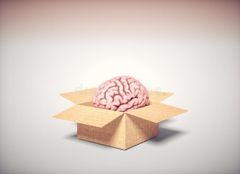 Human Brain Sitting on Books and Reading. Self Development and ...