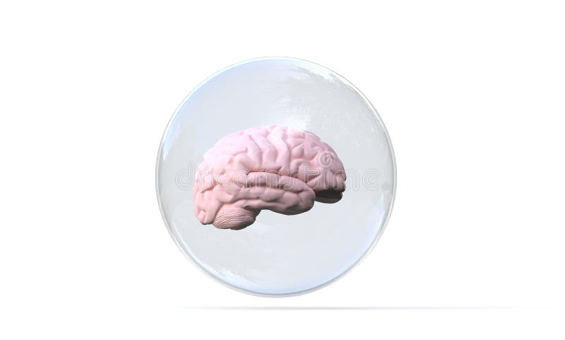 Human Brain Inside a Bubble Stock Illustration - Illustration of ...