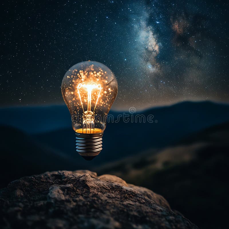 Human Brain Inside Light Bulb, Illustration.Hot Light Bulb Brain.Bright ...