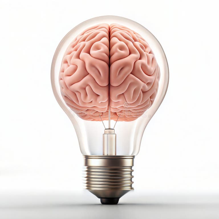 A Human Brain Inside a Lightbulb Represents Intelligence, Innovation ...
