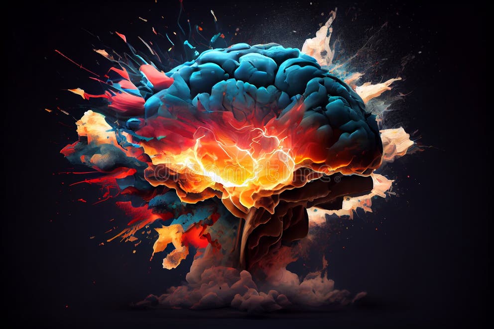 Human Brain. Inspiration and Creativity Stock Illustration ...
