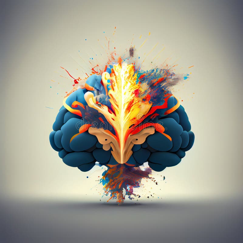 Human Brain. Inspiration and Creativity Stock Illustration ...